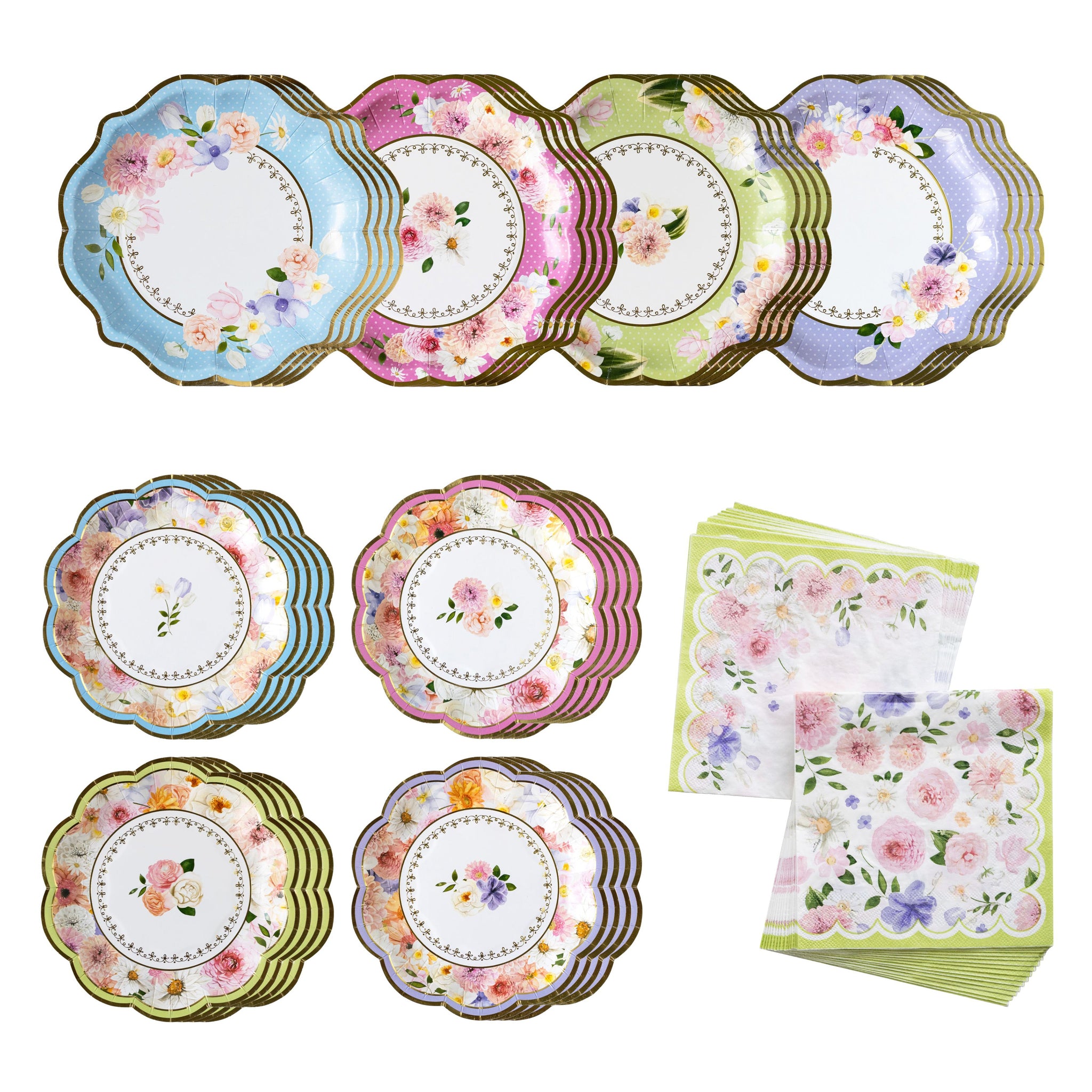 Tea Time Party 62 Piece Party Tableware Set (16 Guests)