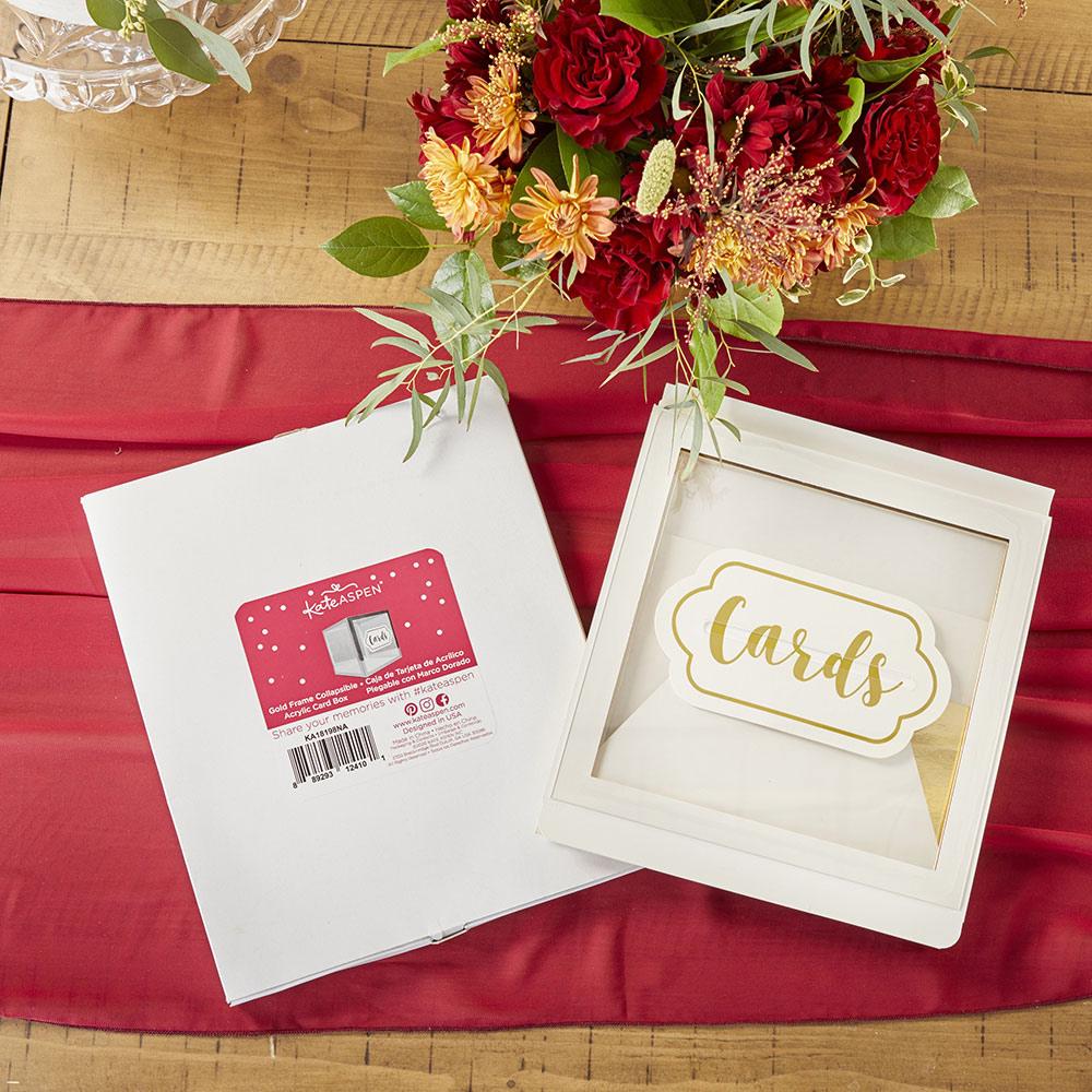 Gold Frame Collapsible Acrylic Card Box | Kate Aspen