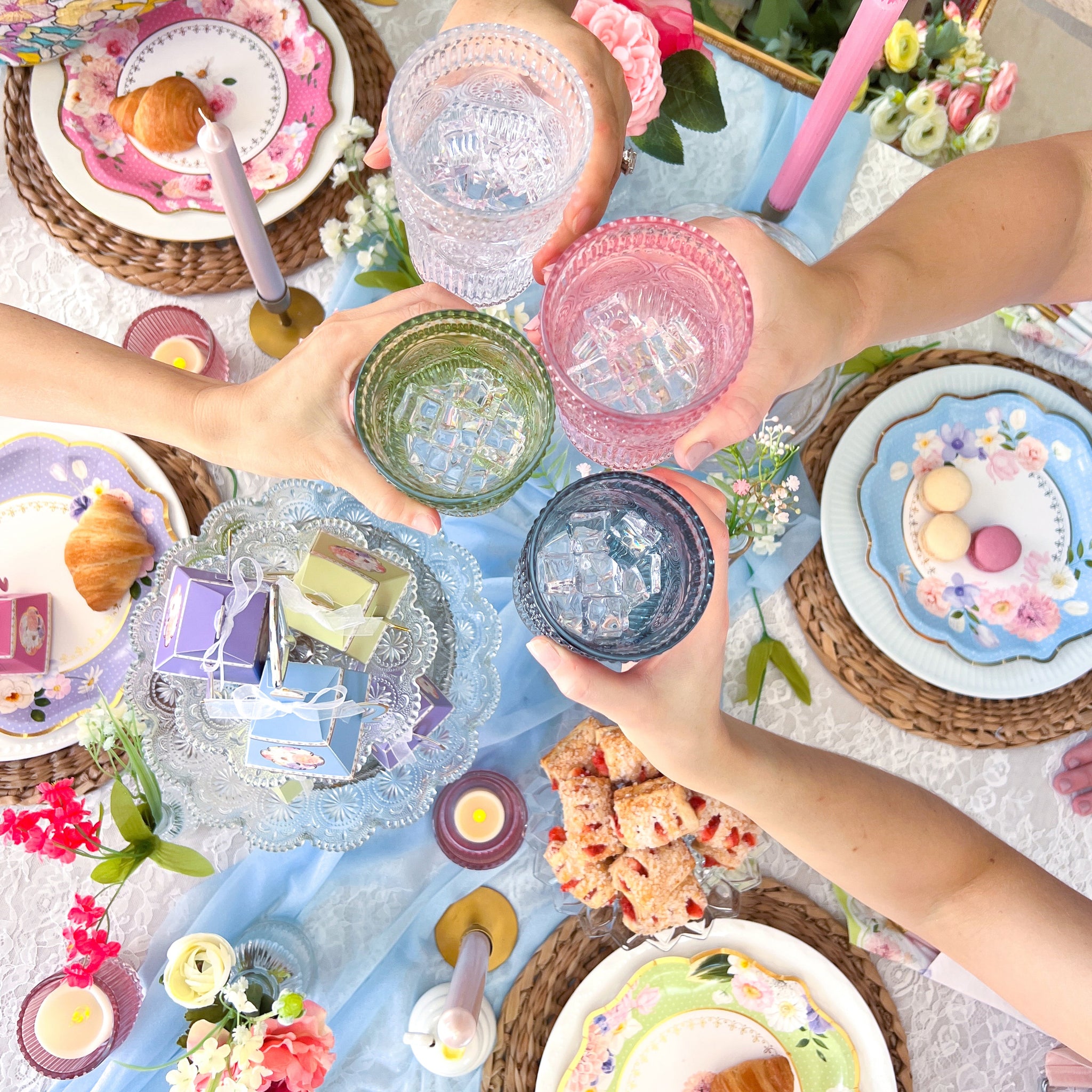 Tea Time Party 9" Premium Paper Plates - Assorted (Set of 16)