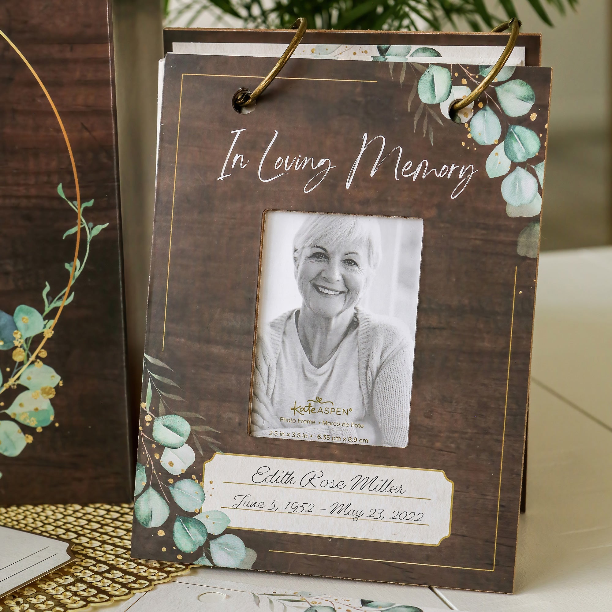 Celebration of Life Memory Funeral Guest Book and Box for Memorial Ser
