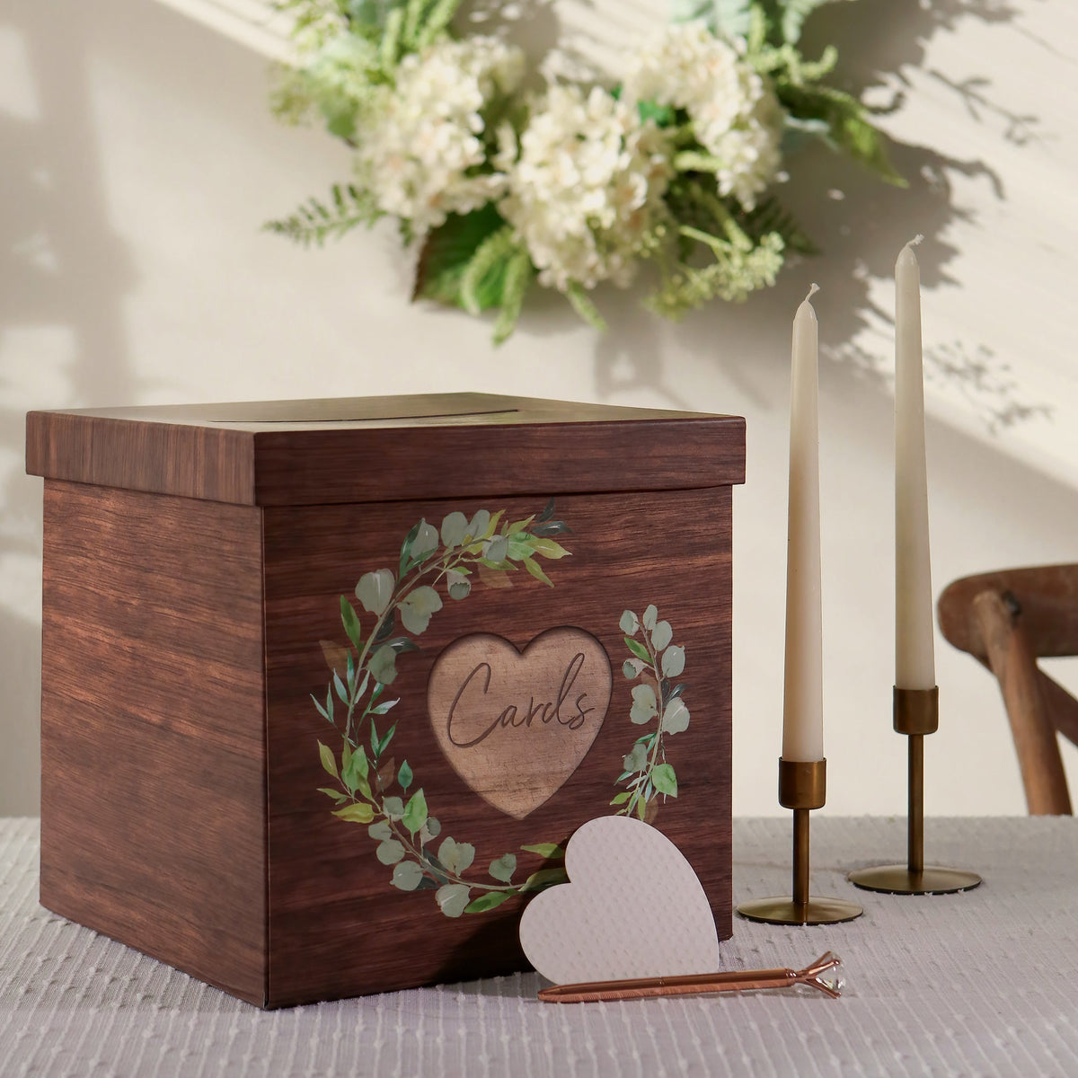 Rustic Brown Wood Card Box - Updated – Kate Aspen
